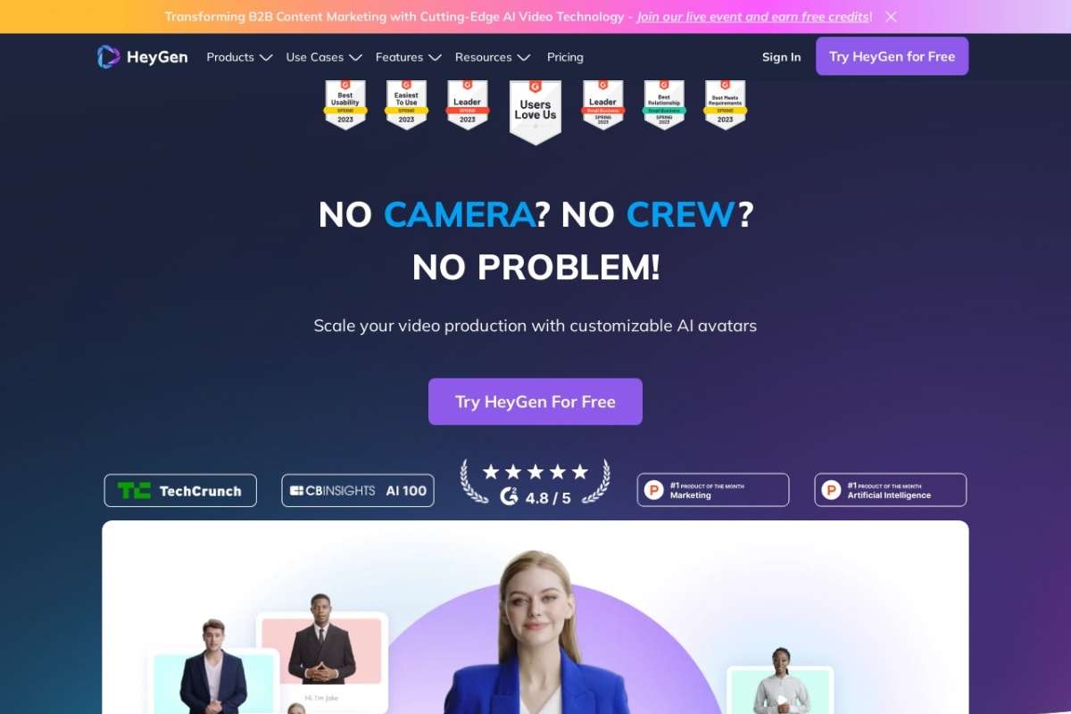Heygen - AI platform for creating engaging business videos. | Jim's AI Tools Directory