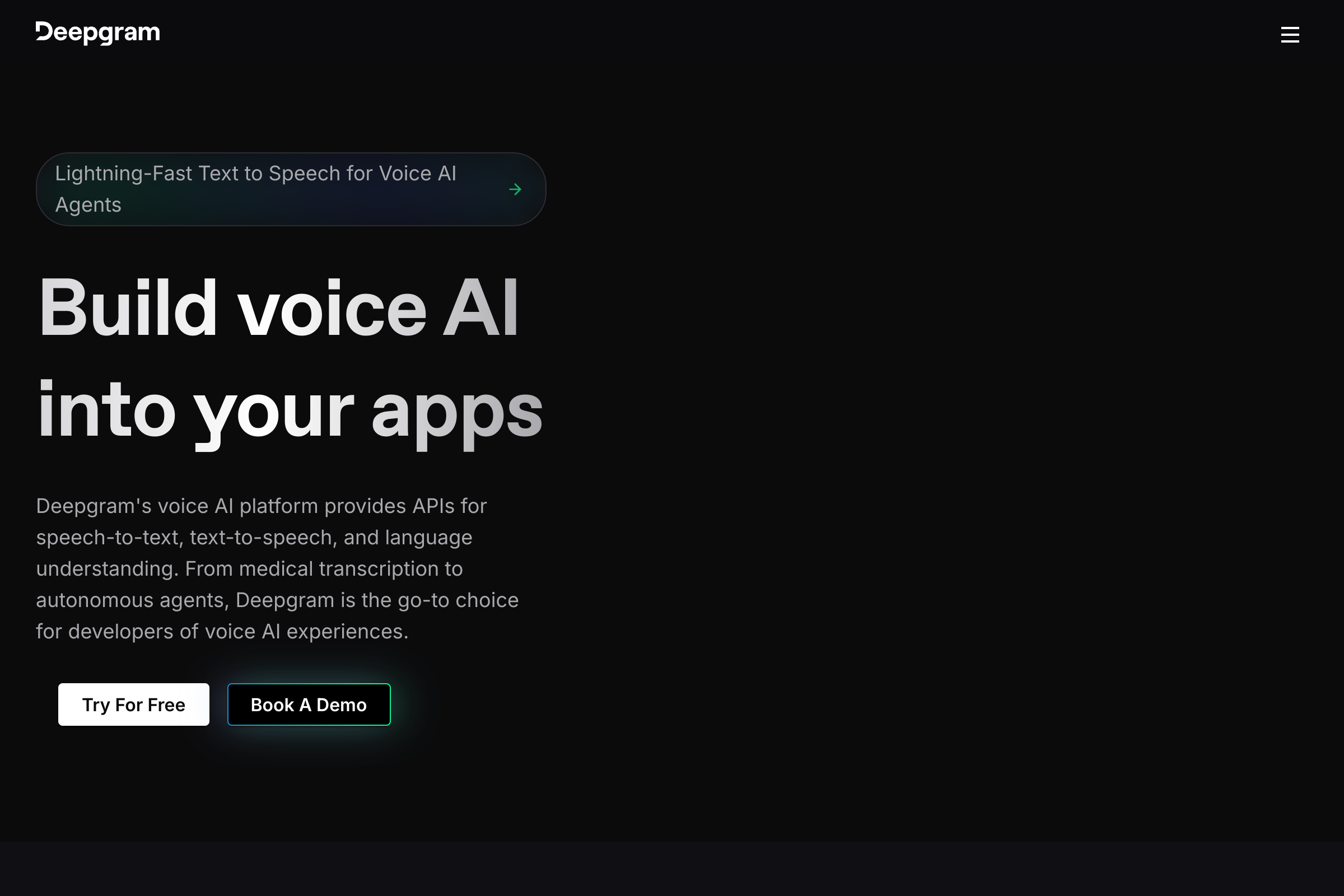 Deepgram - AI platform for speech-to-text and text-to-speech APIs. | Jim's AI Tools Directory
