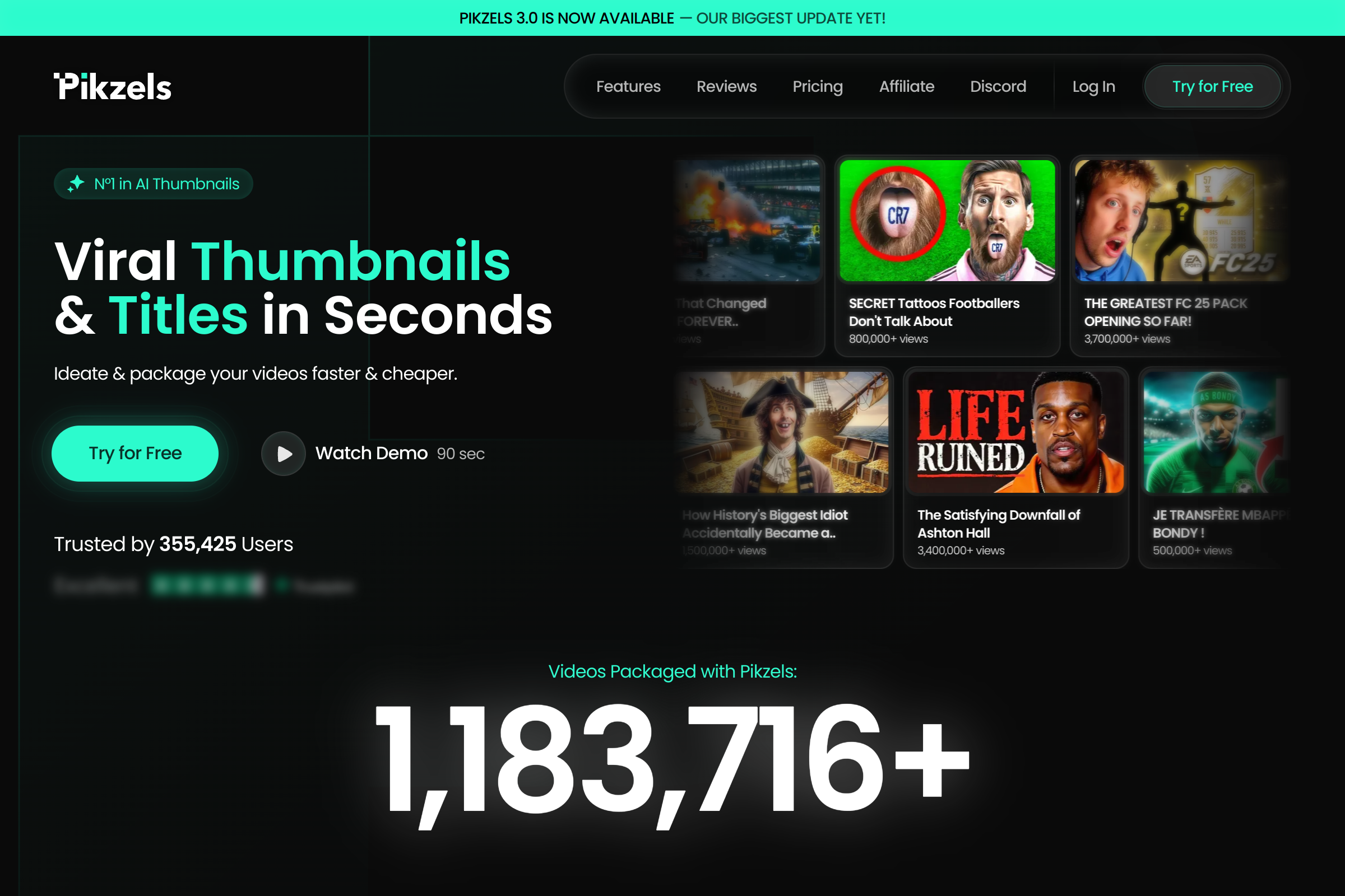 Pikzels - AI-powered platform for fast, high-quality YouTube thumbnails and titles generation ...